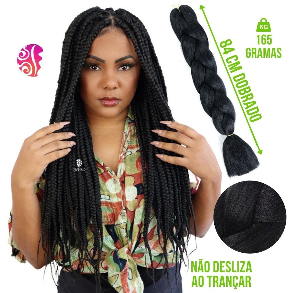 Cabelo Jumbo Kanekalon Para Tranças Box Braids Original De Fabrica Cor ...