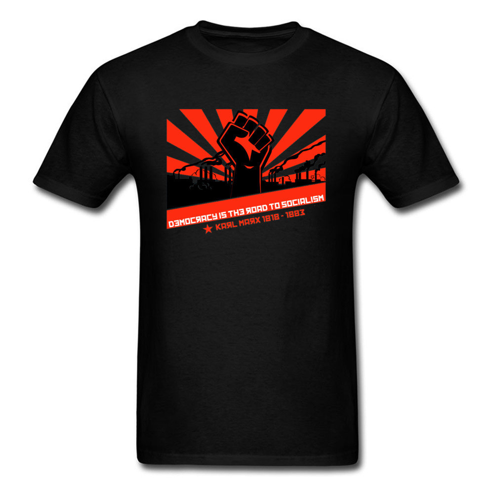 USSR Sputnik Camiseta Homens CCCP Camisetas Marx Revolution Fist Punho ...
