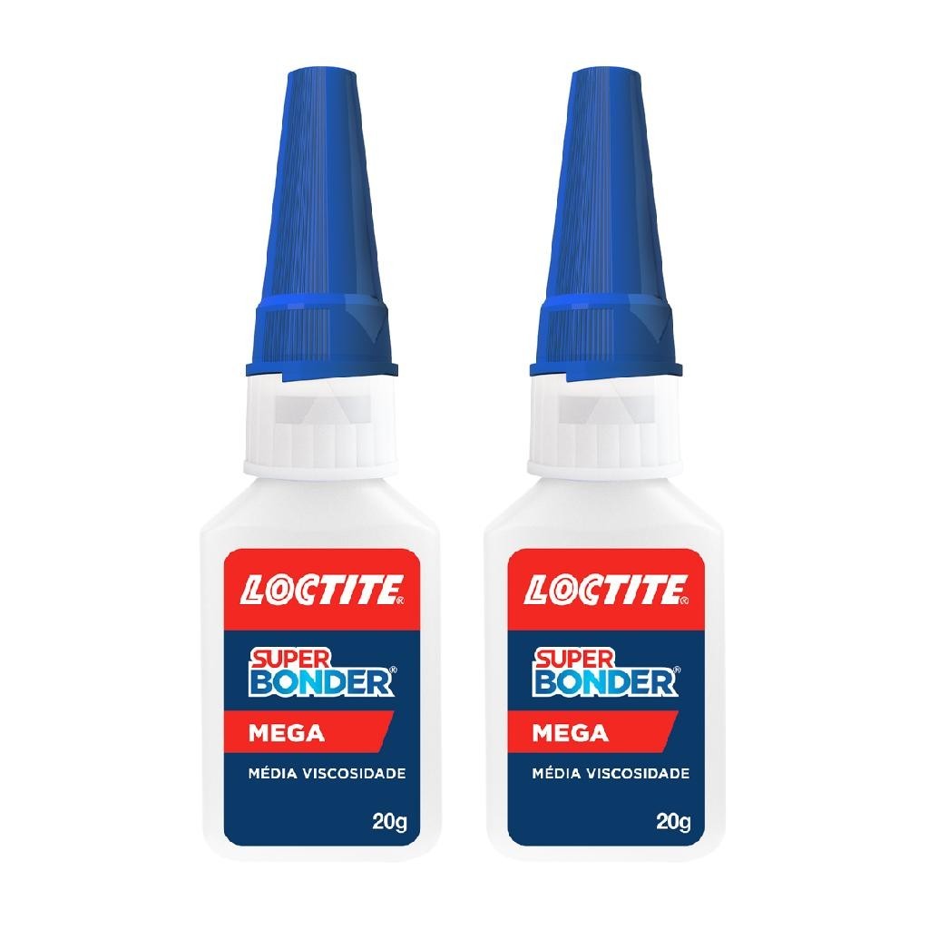 Kit 2 Colas Super Bonder Mega 20g Ultra Forte Cola Instantânea Multiuso ...