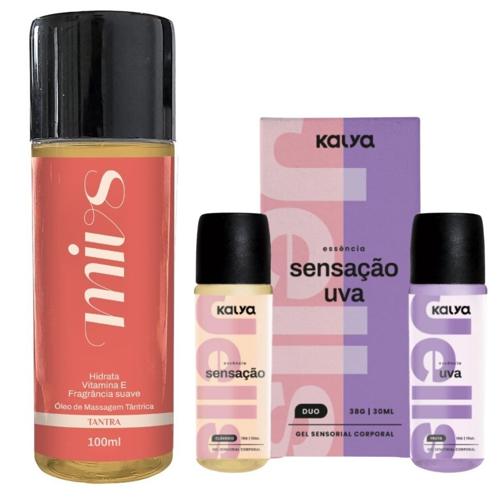 Óleo de massagem Tantra MIVS e Gel beijável Sensorial Uva KIT | Shopee ...