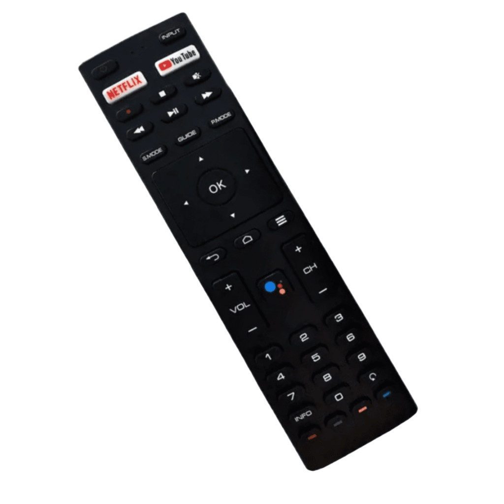 Controle remoto da tv led jvc smart android 4k sem comando voz rcm5 ...