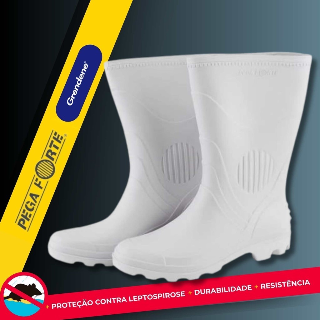 Bota Borracha Branca Cano Alto Grendene Pega Forte Nº36 | Shopee Brasil