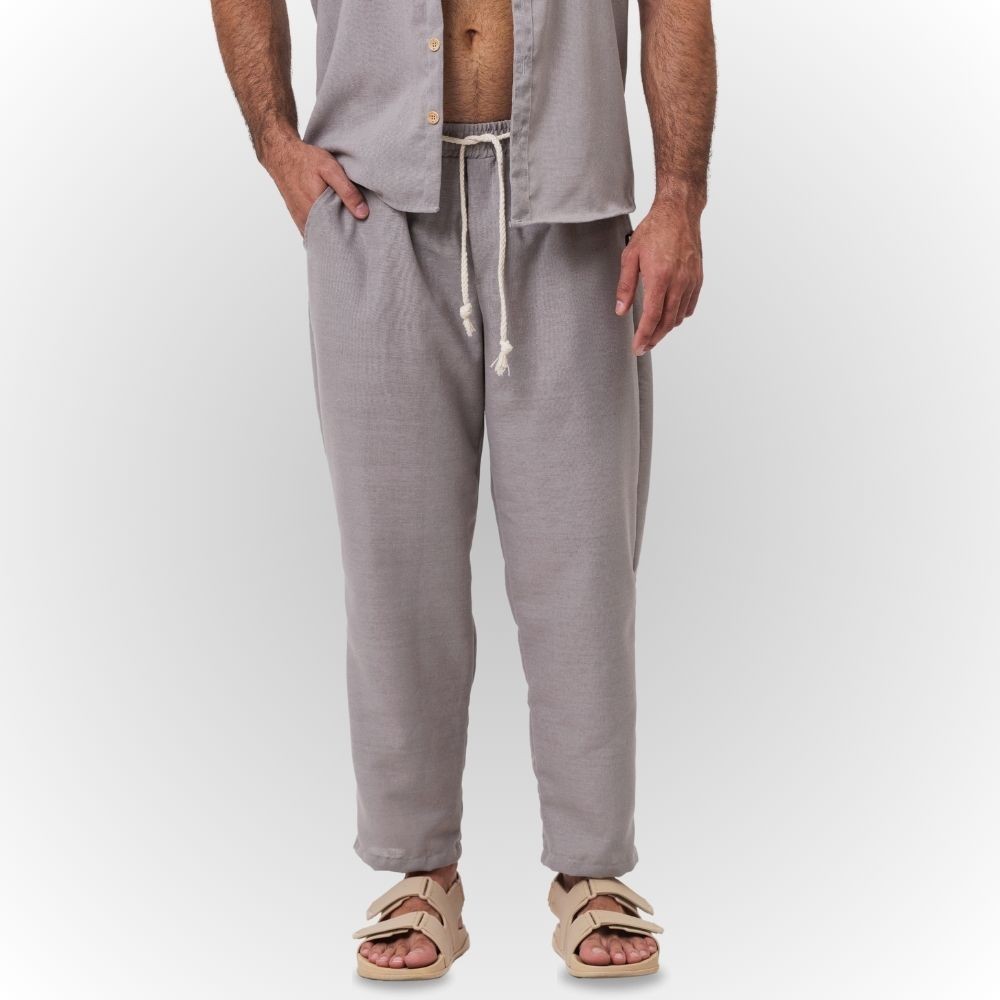 Calça Masculina Linho Cinza Santo Luxo | Shopee Brasil