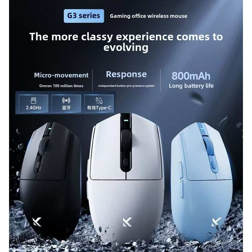 [2025 Em Estoque] Mouse de Jogos Sem Fio MCHOSE G3 2.4G/Bluetooth/Com ...