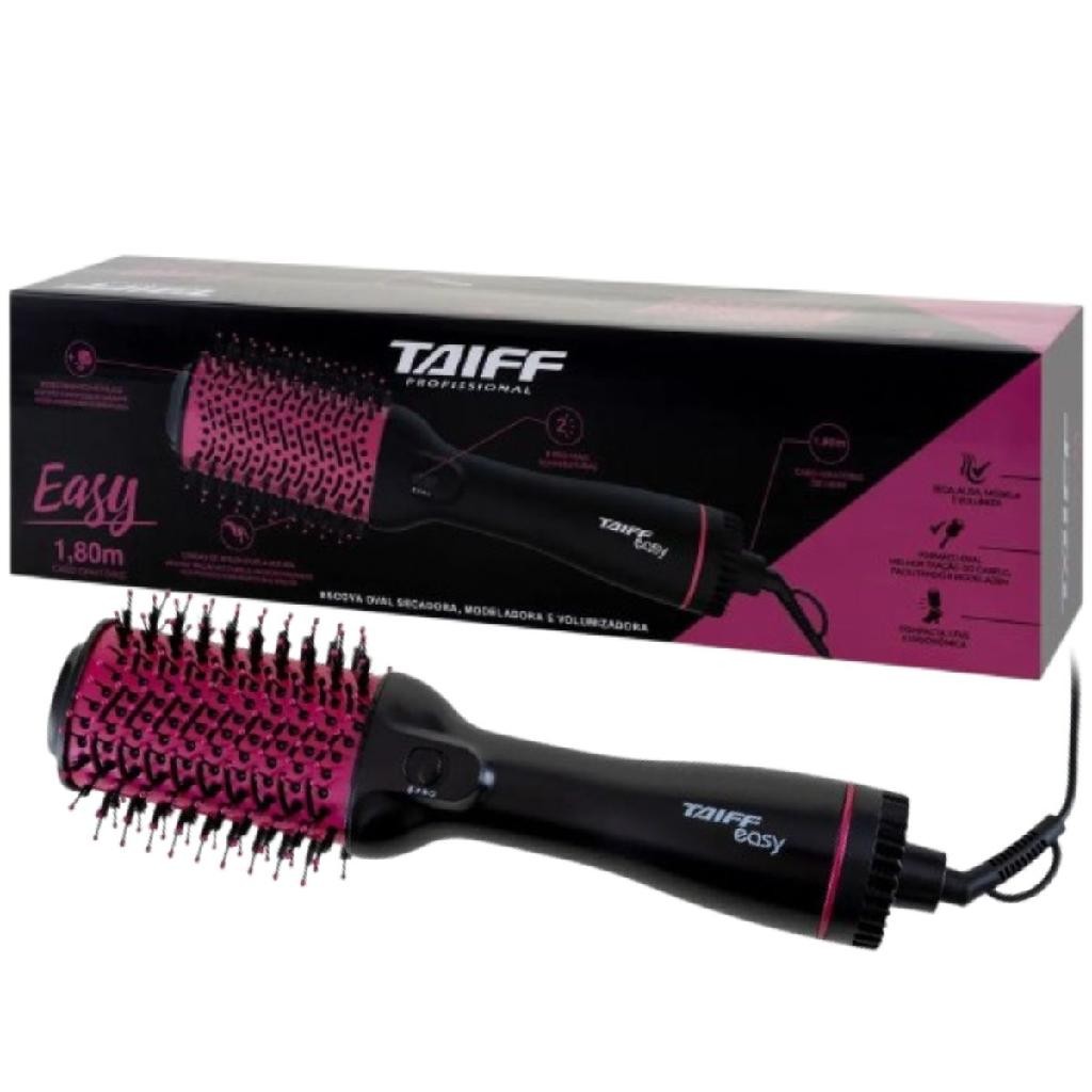Escova Secadora Taiff Easy Oval Preta E Rosa - 220V | Shopee Brasil
