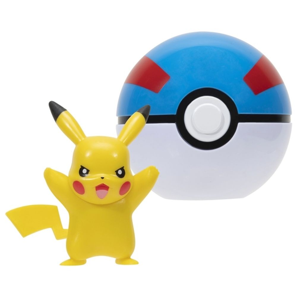 Boneco Pokemon - Pokebola - Clip N Go - Pikachu + Grande Bola SUNNY ...