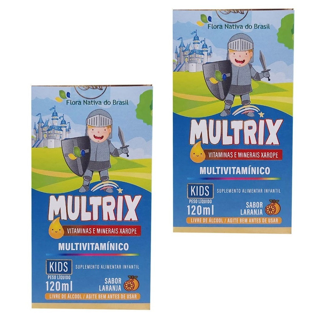 Kit 2un MULTRIX (Xarope Infantil com Vitaminas de A a Z) Kids Crianças ...