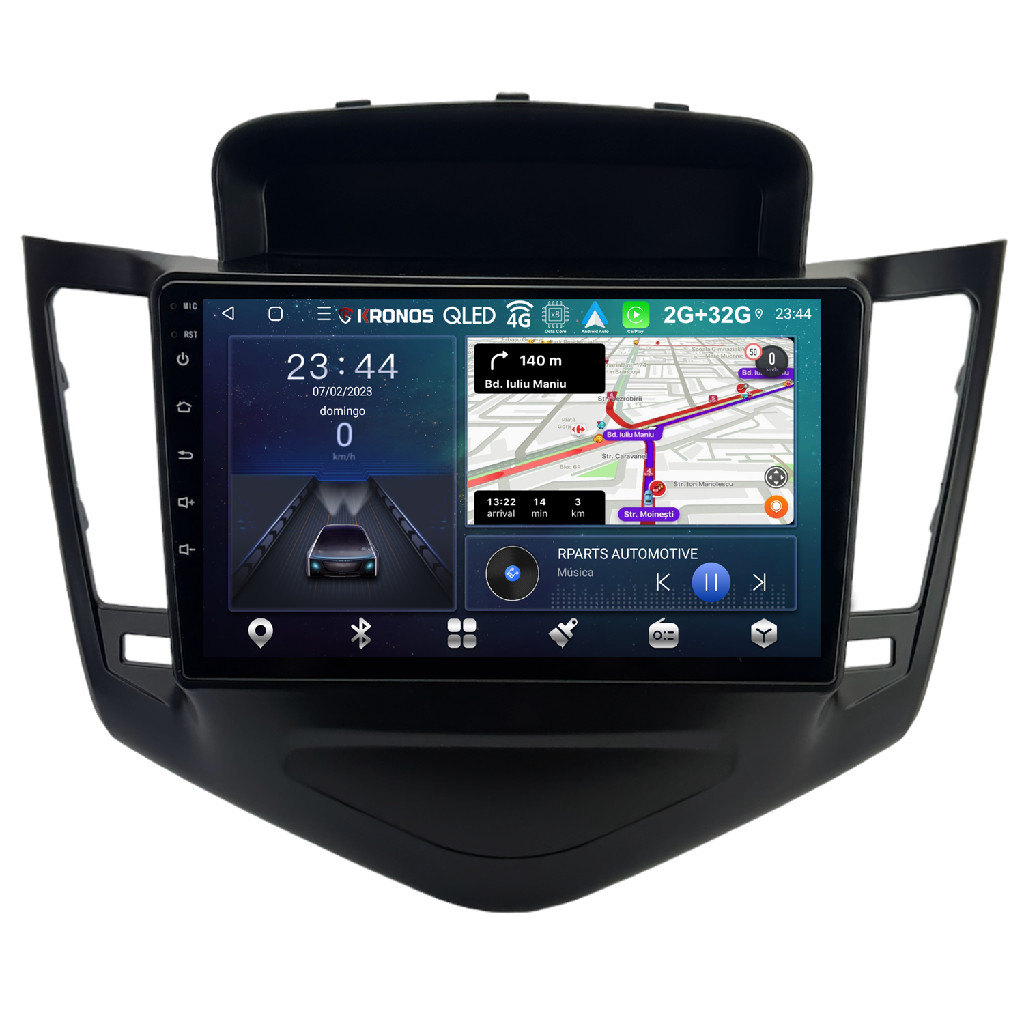 Kit Multimidia Kronos 9 Polegadas GM Cruze 2011 a 2015 Octa Core 2GB 32GB 4G | Shopee Brasil