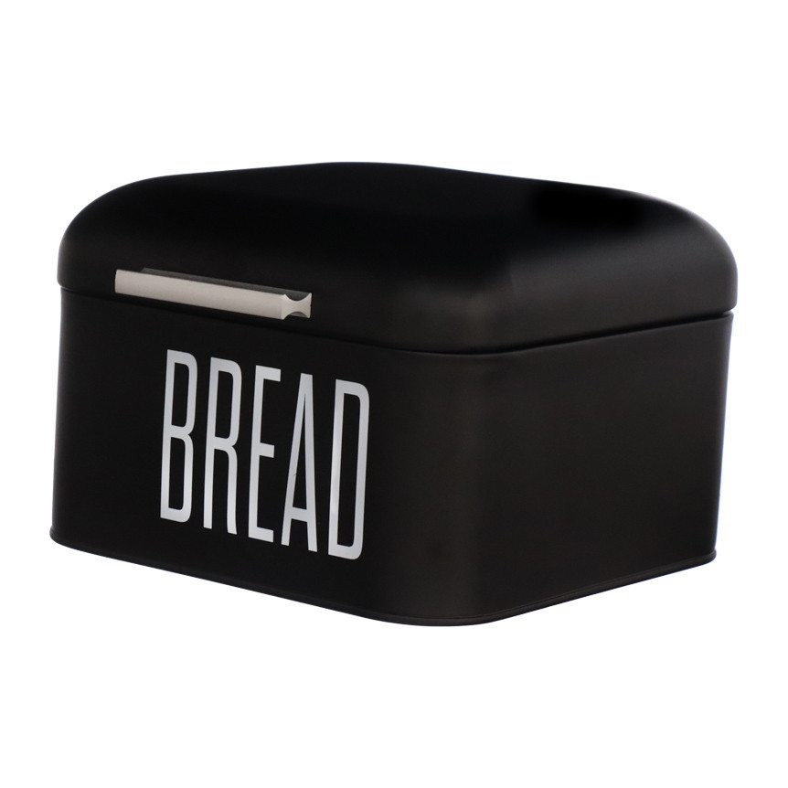 Porta Pão Bolo Em Lata Metal Com Tampa Preto Bread 20x20x13,5cm ...