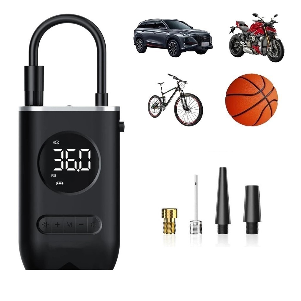 Mini Compressor de Ar Portatil Recarregavél Digital USB Calibrador Pneu Envio Imediato | Shopee ...