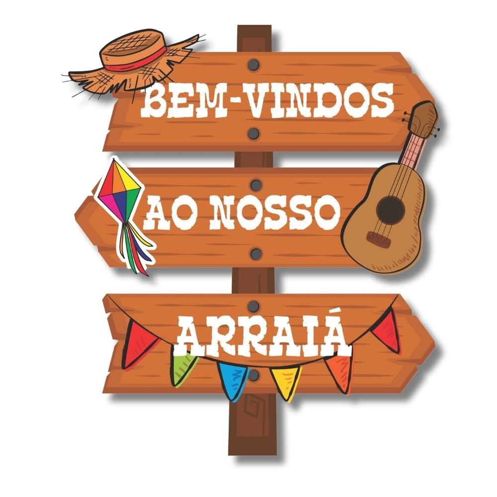Placa Festa Junina Frase Bem Vindos Arraia 28x32 cm | Shopee Brasil