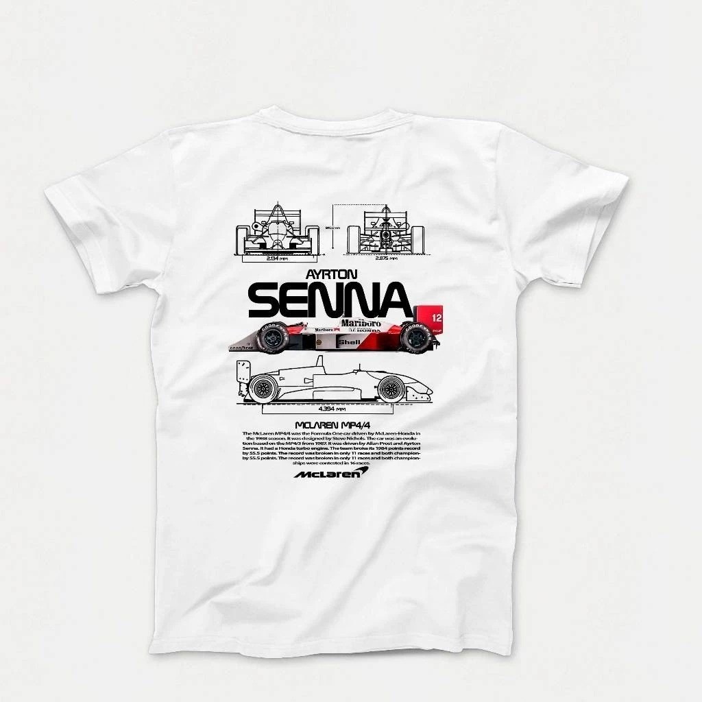 Camisa Camiseta Algodão 100% Adulto Formula 1 Airton Senna font ...