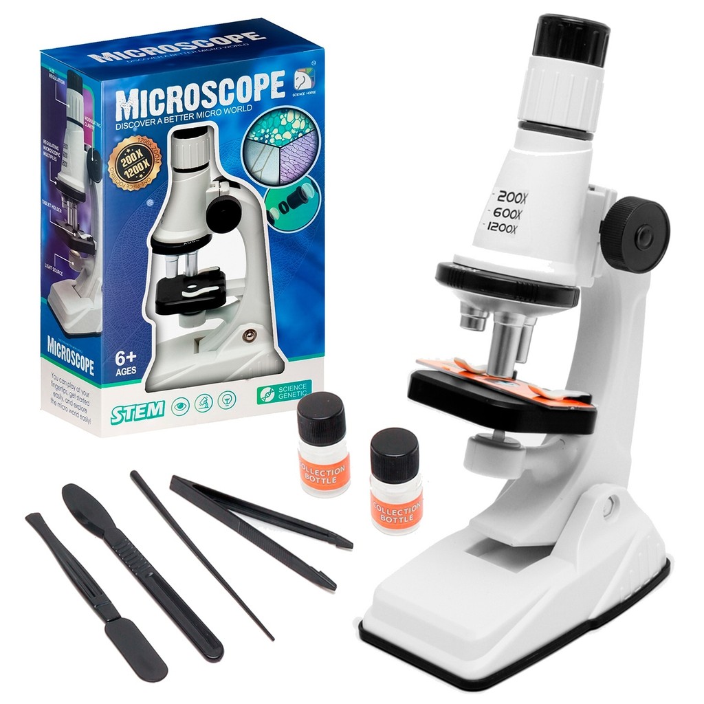 Microscópio Educativo Óptico Escolar Brinquedo Cientista Educacional - Science Horse | Shopee Brasil
