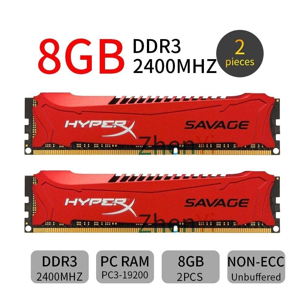 Para Kingston HyperX SAVAGE 16GB Kit DDR3 2400MHz (2x8gb) PC3-19200U ...