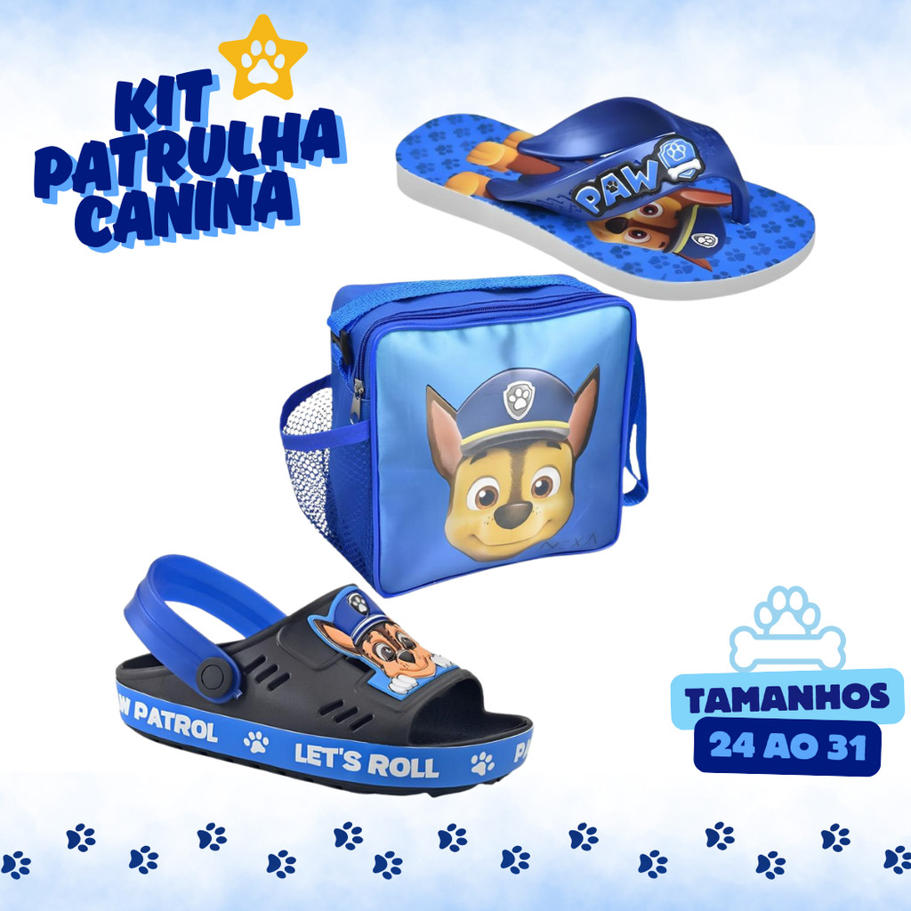 Kit Escolar Menino Patrulha Canina 2 Pares + Lancheira Escolar Chase ...