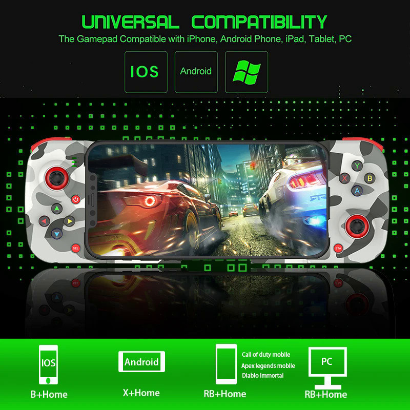 Controlador de jogos sem fio adequado para iPhone Android PC Bluetooth Gamepad Adequado para ...