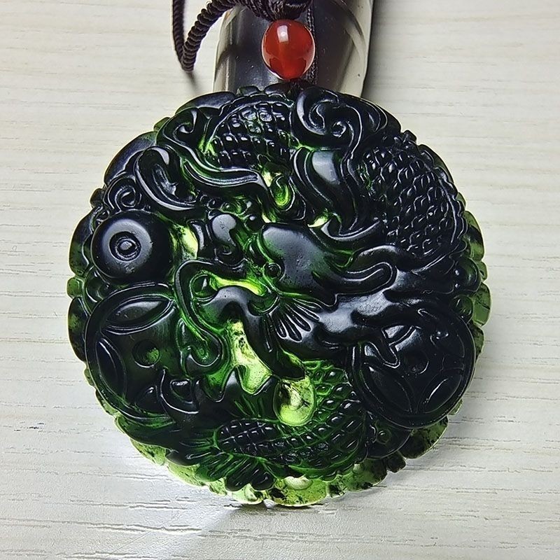 Medicina Tibetana Jade King Pingente Da Marca Dragão De Verde Grafite ...