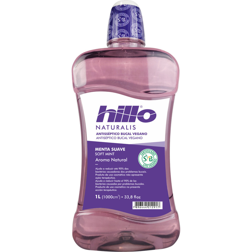 Antisséptico bucal vegano menta suave 1l / HILLO | Shopee Brasil