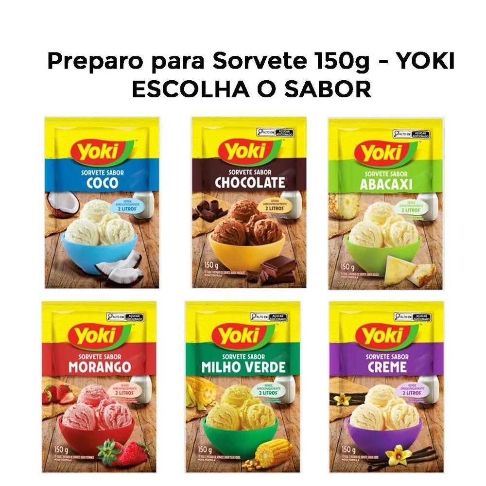 Preparo para Sorvete ESCOLHA O SABOR 150g - Yoki | Shopee Brasil