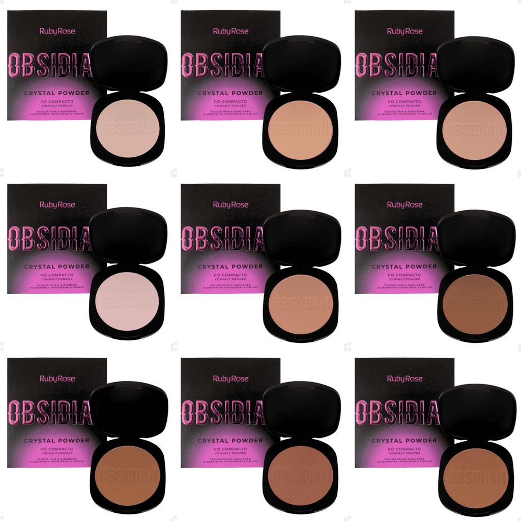 Pó Compacto - Obsidian - Todas As Cores HB1800 Ruby Rose | Shopee Brasil