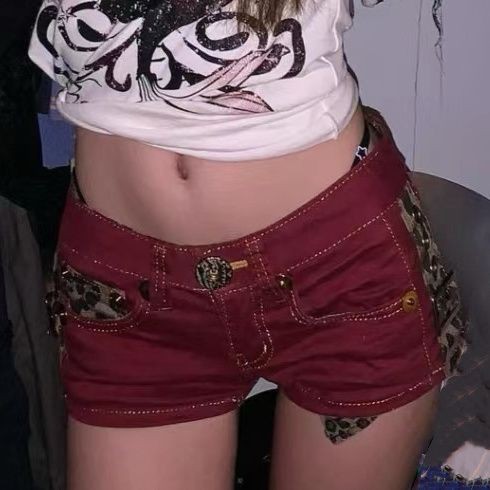 [Y2K Ins Melade Style Hot Girl Low-Waist Sexy Denim Super Shorts Skinny Buttocks Lavagem de ...