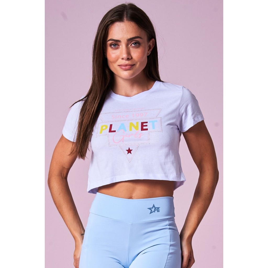 Cropped Feminino Star Since 1997 Planet Girls Branco | Shopee Brasil