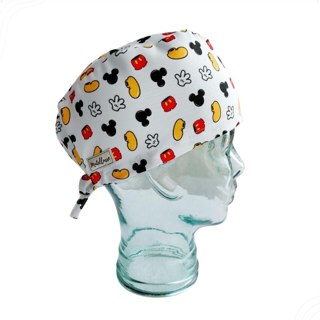 Touca Cirúrgica Gorro Masculino Feminino Disney Mickey Branco | Shopee ...