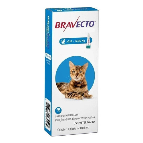 Antipulgas MSD Bravecto Transdermal para Gatos de 2,8 a 6,25 Kg | Shopee Brasil