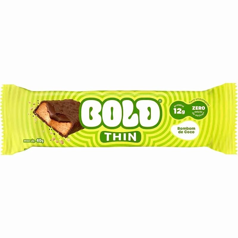 Barra Bold Thin Protein Bar - 40g - Bold Snacks | Shopee Brasil