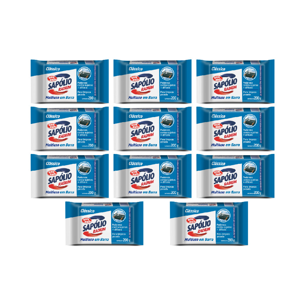 Kit 11 Barra Limpador Sapolio Radium Classico Bombril 200G | Shopee Brasil