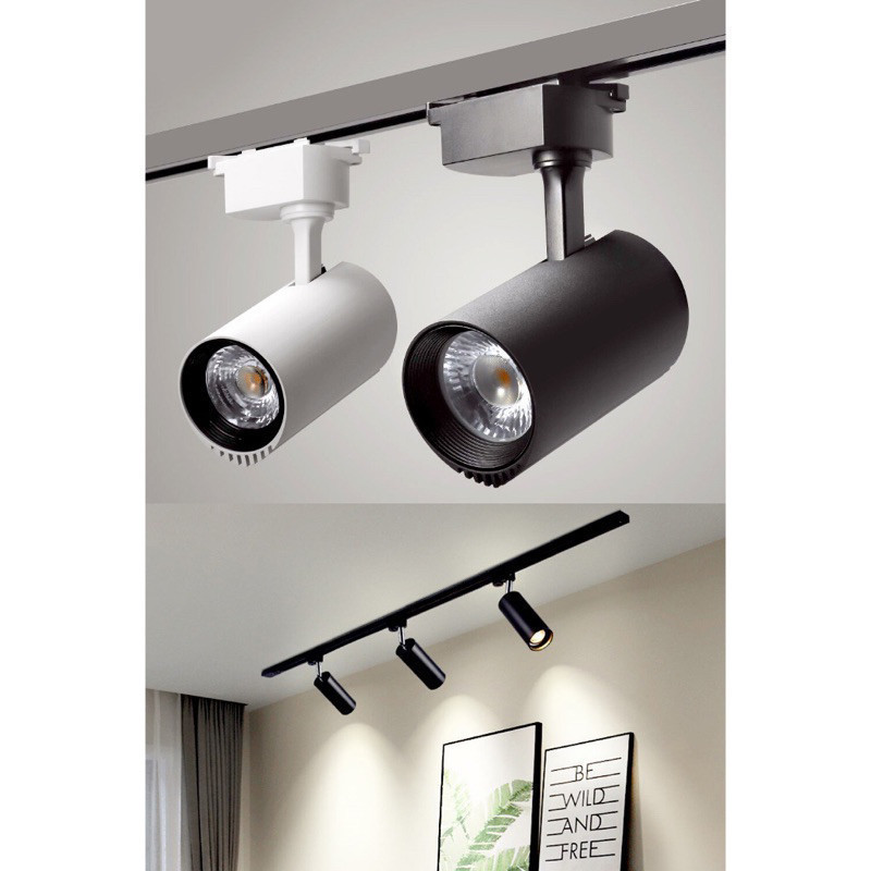 Luminária de Trilho Spot 24W em Preto ou Branco - Luz Branca ou Amarela ...