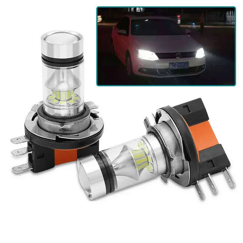 2x Lâmpadas De Teto LED H15 8000K 20SMD Kit De DRL De Feixe Alto Para ...