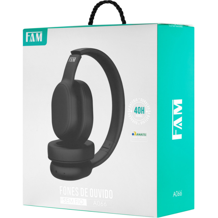 Fone de Ouvido Bluetooth Super Confortável 40h FAM - A066 | Shopee Brasil
