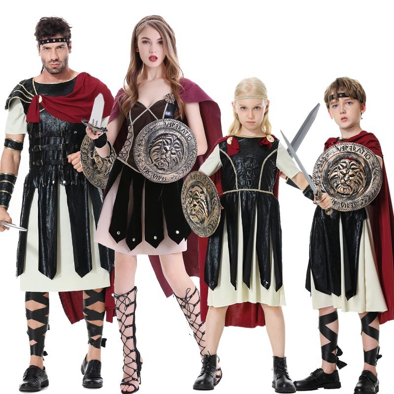 Halloween antiga grécia guerreiro romano cosplay pai-filho terno ...