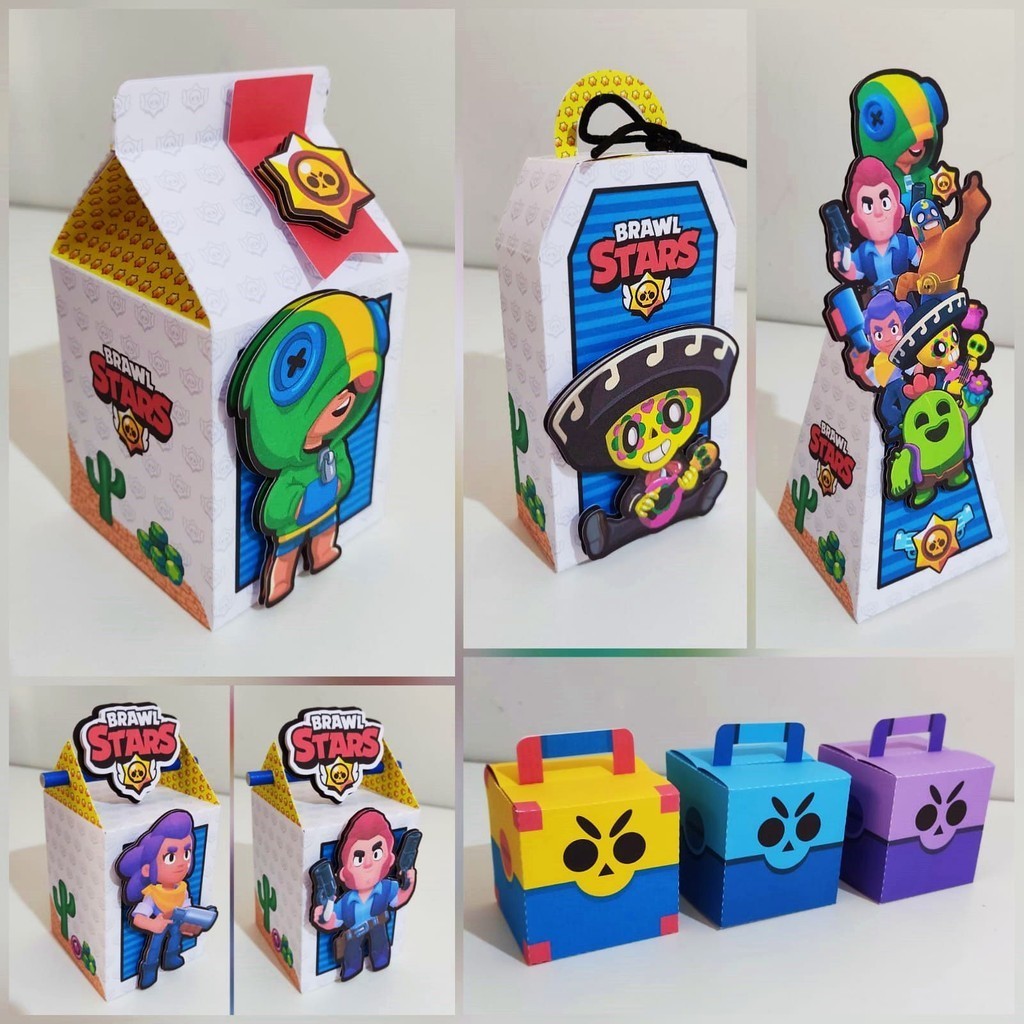 Kit Brawl Stars Lembrancinha Personalizado 50 Unidades Festa Facil ...