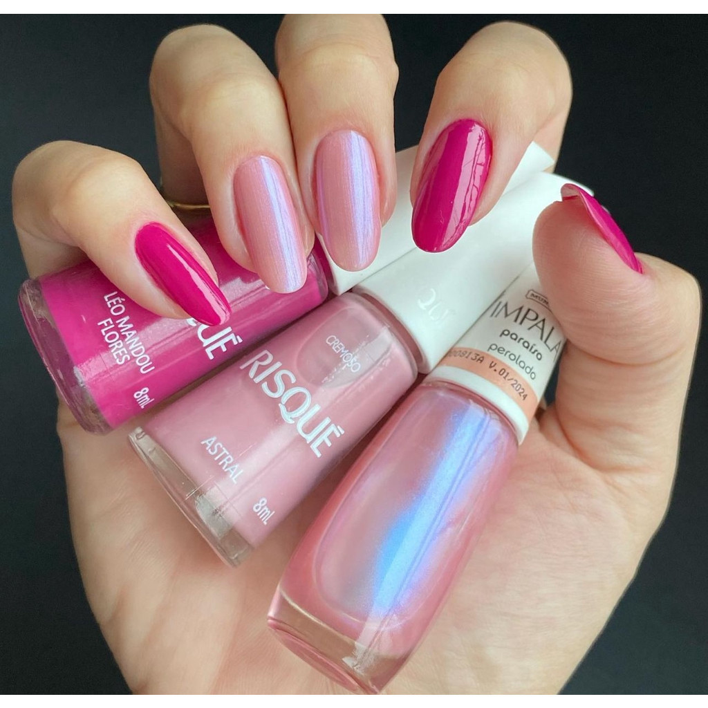 Kit 3 Esmalte Impala Paraíso Risque Astral e Léo Mandou Flores | Shopee Brasil