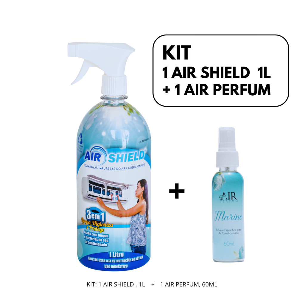 KIT Higienizador Bactericida Ar Condicionado Air Shield Spray 1 Litro ...