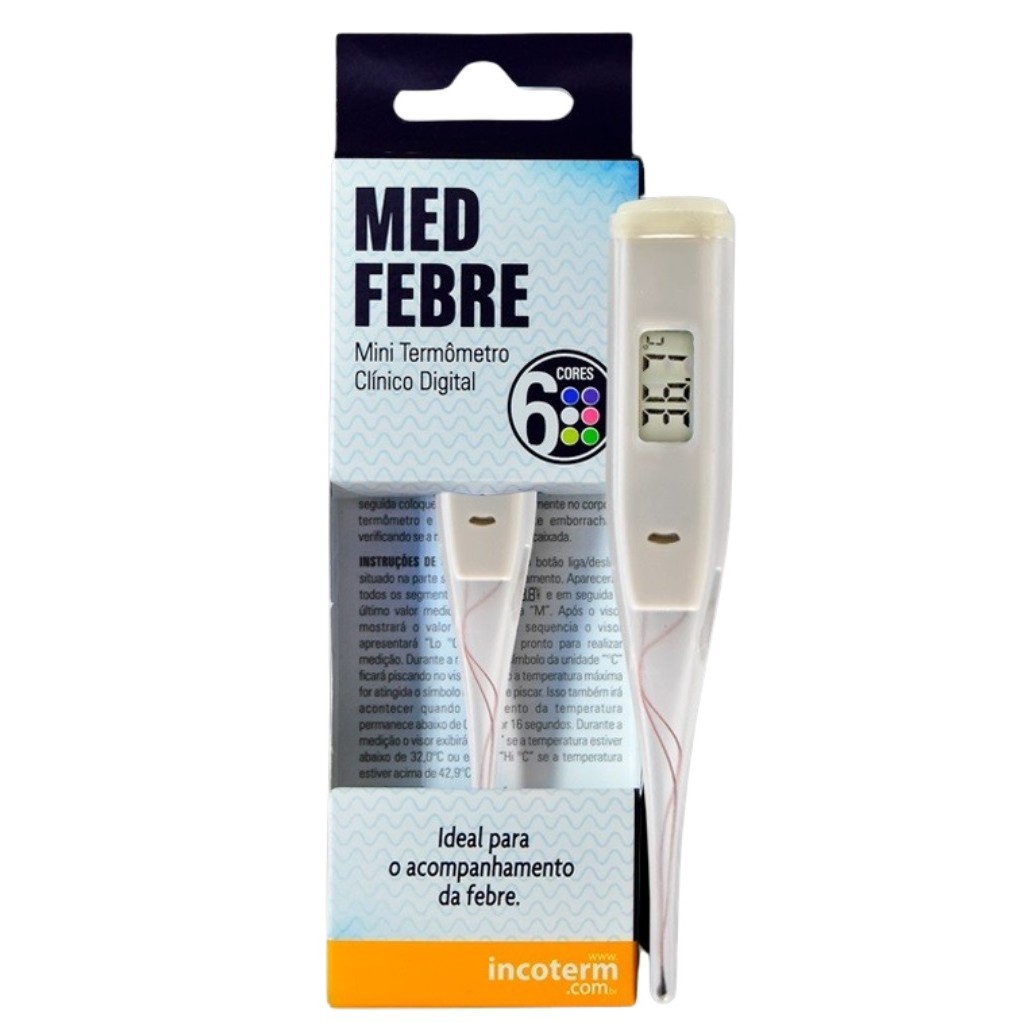 Mini Termômetro Clínico Digital Med Febre Incoterm Branco | Shopee Brasil
