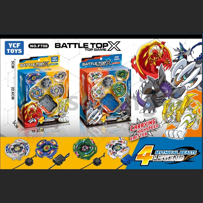 2 Em 1 UX Beyblade X Conjunto Tigre Branco Dragão Azure Tartaruga Negra ...