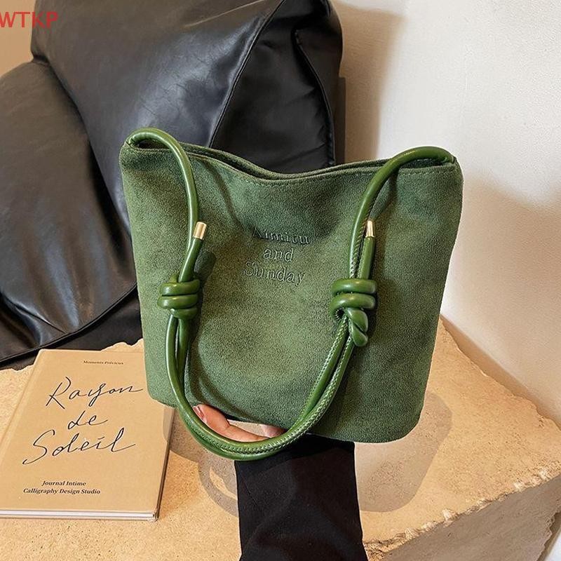 Bolsa Tote Feminina De Camurça Quente , Balde Elegante De Um Ombro ...
