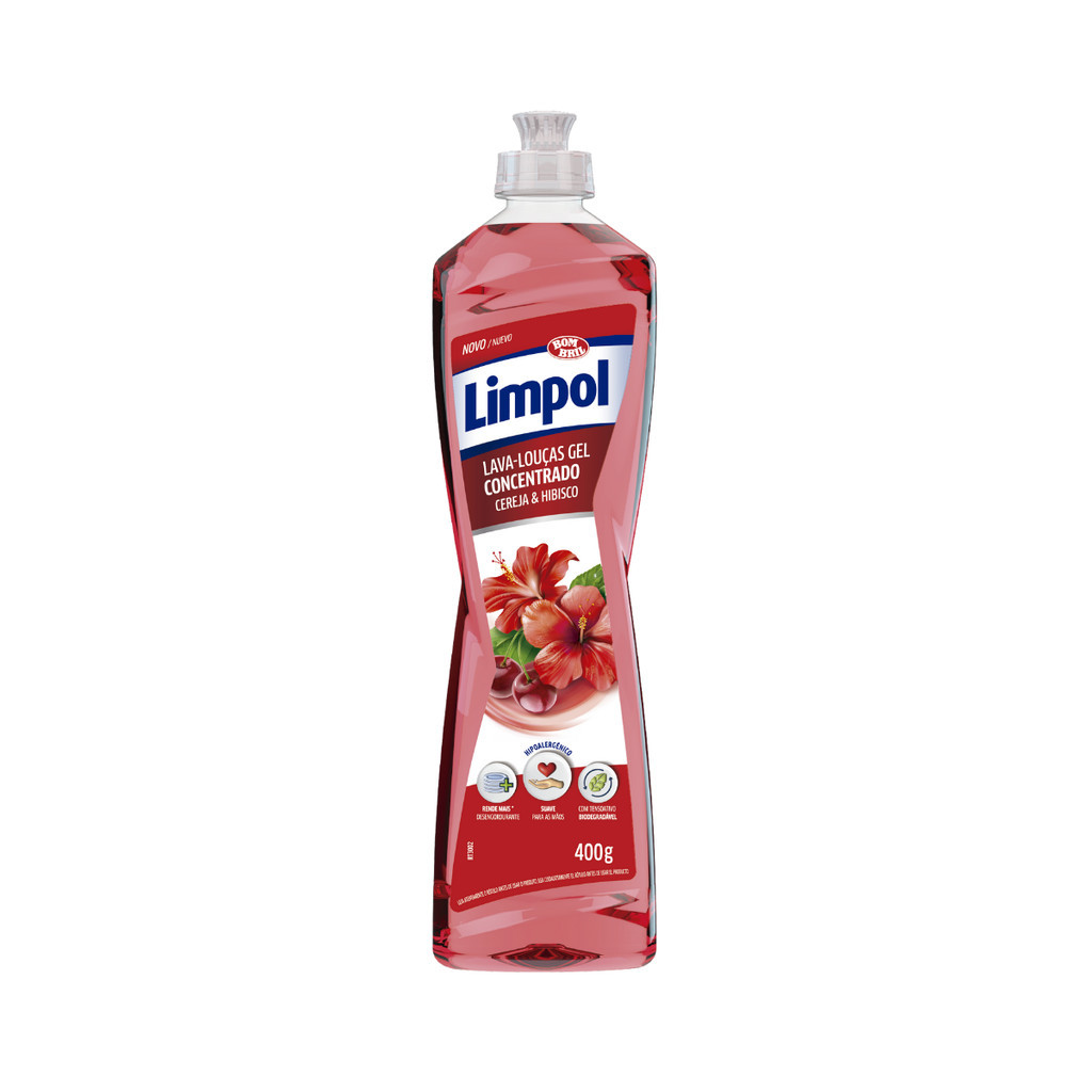 Detergente Concentrado Cereja Hibisco Limpol Bombril 400G | Shopee Brasil
