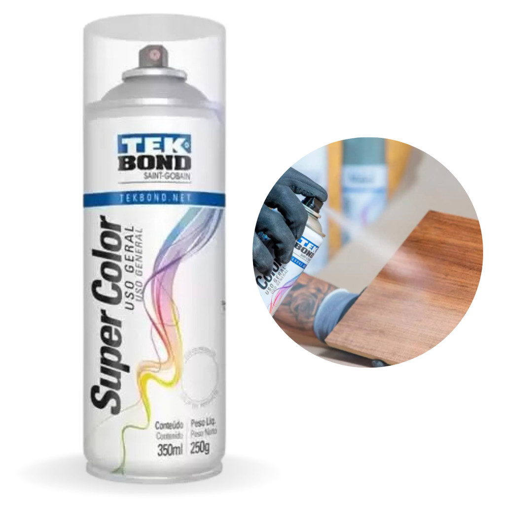 Tinta Spray Verniz Incolor Brilhante SuperColor Uso Geral 350ml Tekbond ...