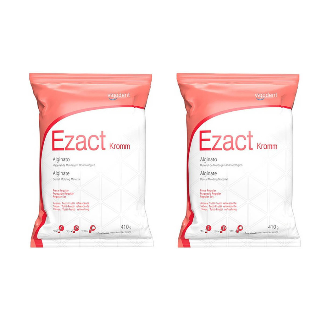 Kit 2 Alginato Odontológico Moldagem Ezact 410g - Vigodent | Shopee Brasil