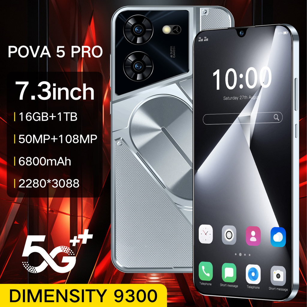 Pessoas 5 Pro Smartphone 5G 7.3 " Tela Full HD 6800mAh Android 14.0 Celular Desbloqueado ...