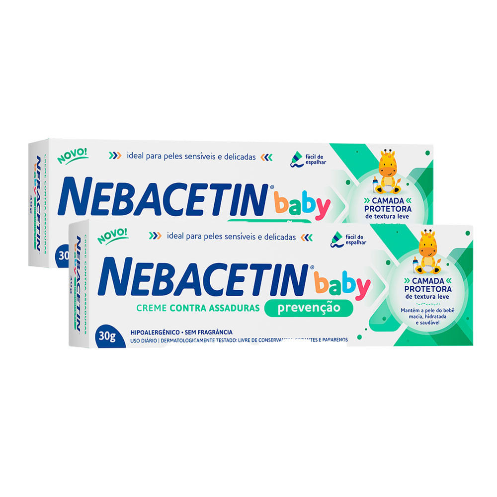Kit 2 Nebacetin Baby Prevenção Creme Contra Assaduras 30g | Shopee Brasil
