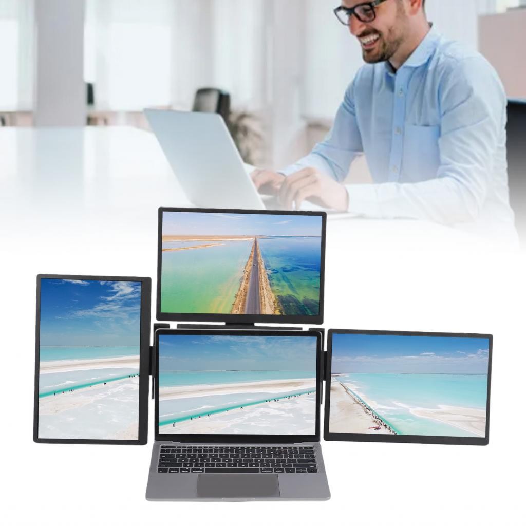 Hbhbhbhbb Laptop 3 Screen Extender FHD 13.3 Inch Plug and Play Portable ...
