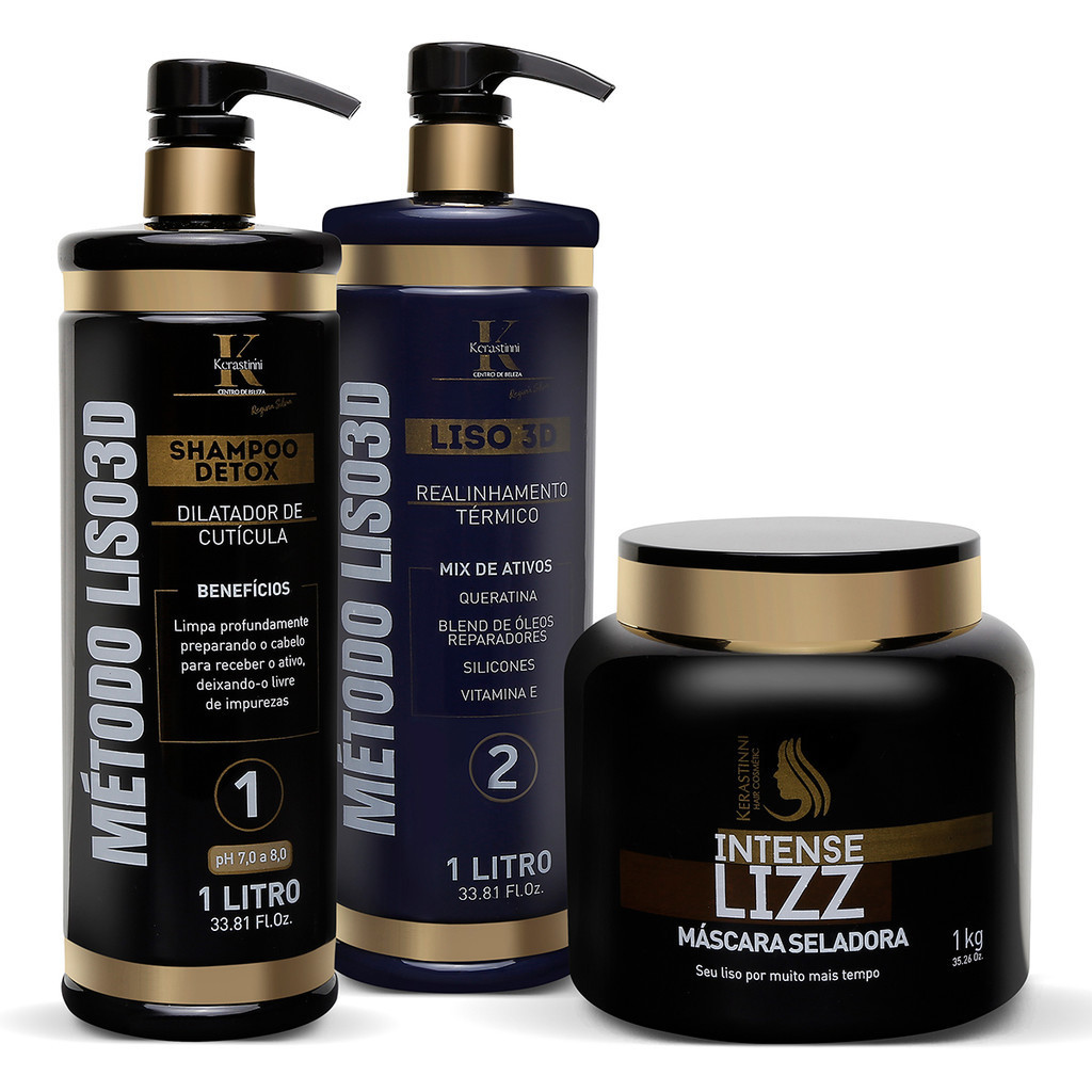 Kit Progressiva Profissional Metodo Liso 3D Sem Formol Com Shampoo e ...
