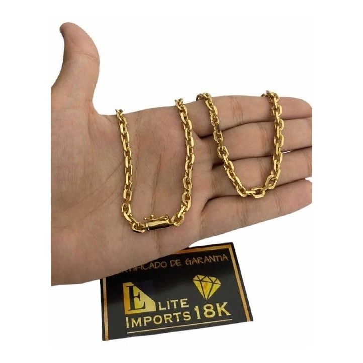 Cordao 5mm Cadeado Banhado A Ouro 18k Shopee Brasil