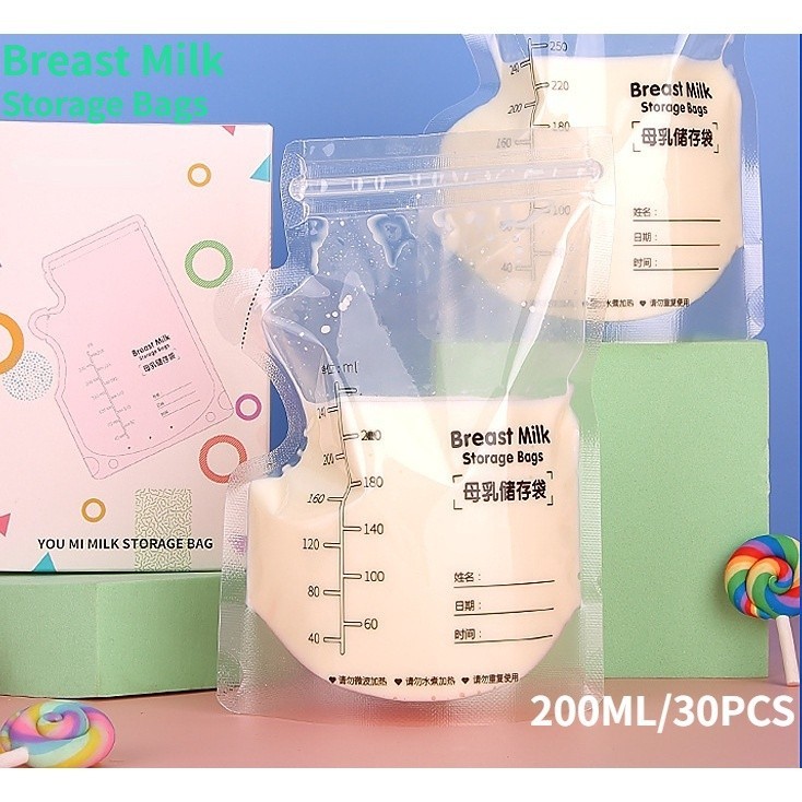 Saco de leite materno (200ml x 30) | Shopee Brasil