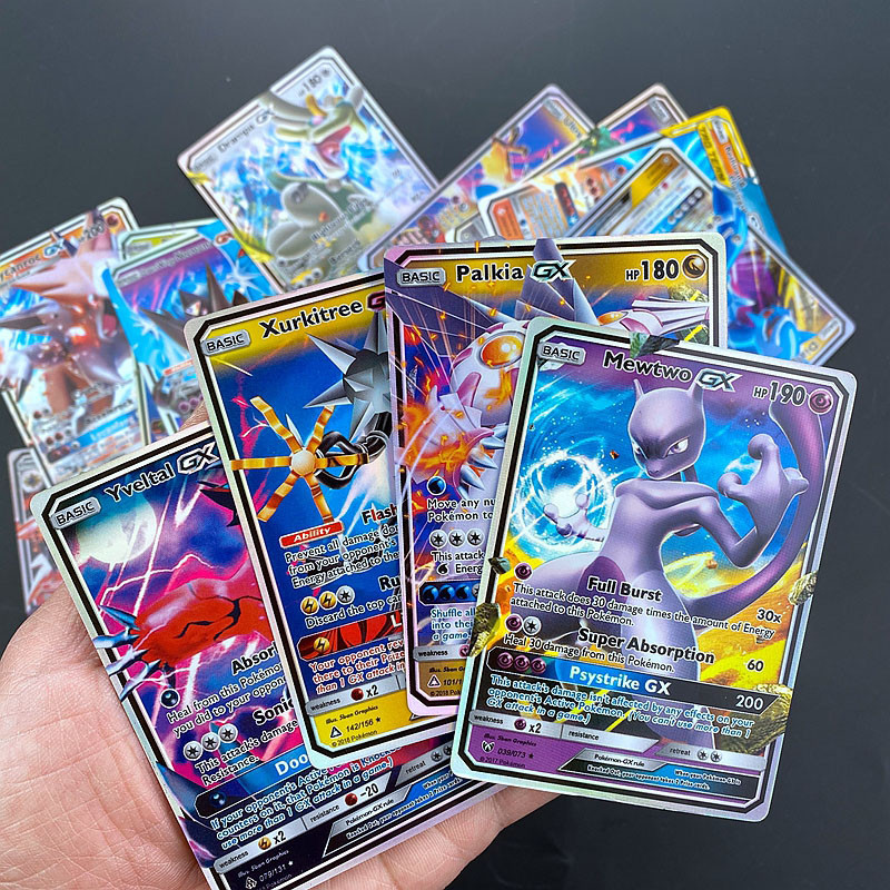 100Pcs Pokemon Cards Toys TAG TEAM GX Mega Trainer Energy Jogo ...